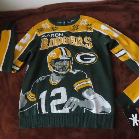 NFL | Sweaters | New Nfl Aaron Rodgers Green Bay Ugly Christmas Sweater ...